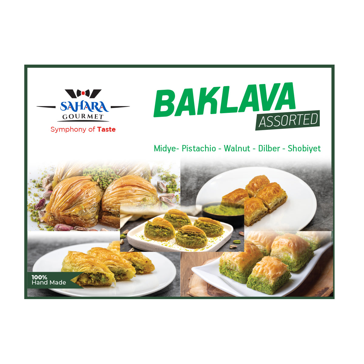 Sahara Gourmet Assorted Baklava 650g – Sahara Fresh