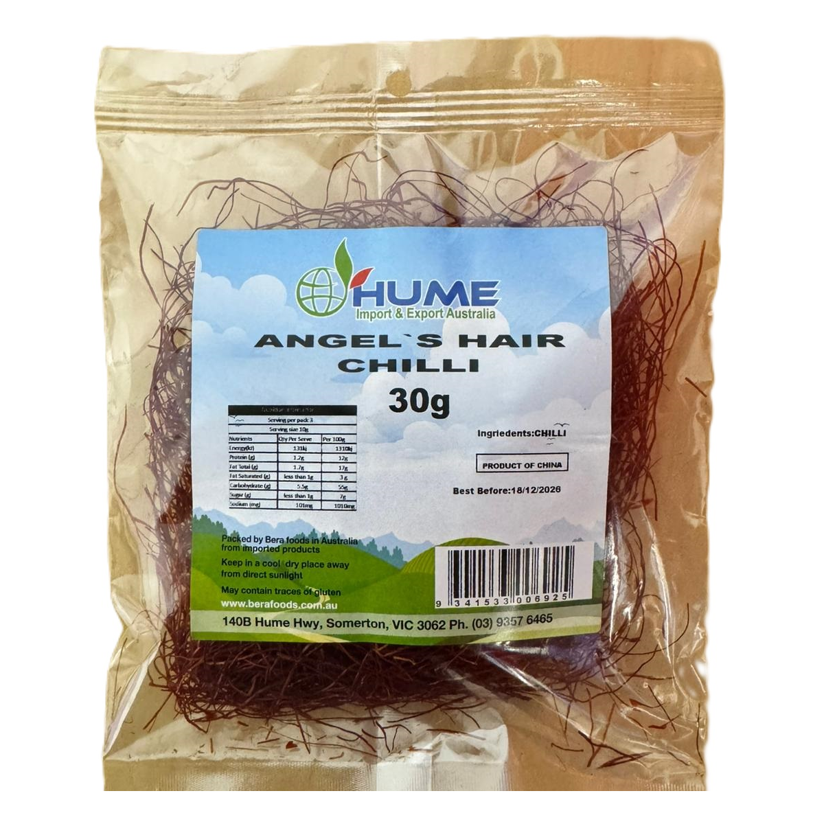 Hume Angel`s Hair Chilli 200g – Sahara Fresh