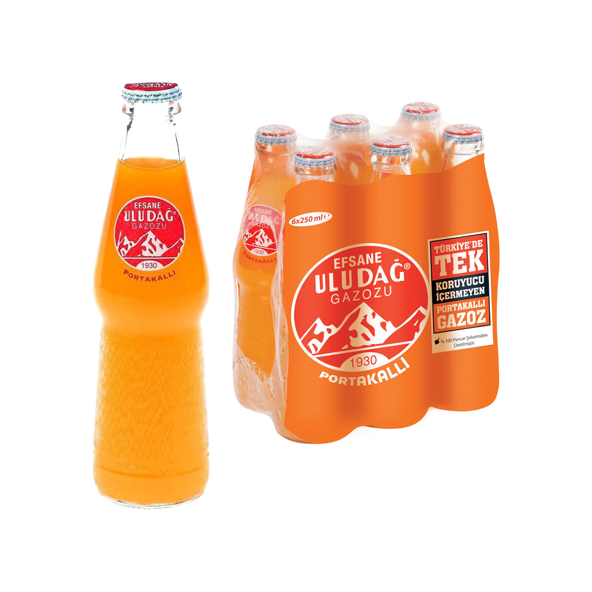 Uludag Gazoz Orange 250 ML 6 Pack – Sahara Fresh